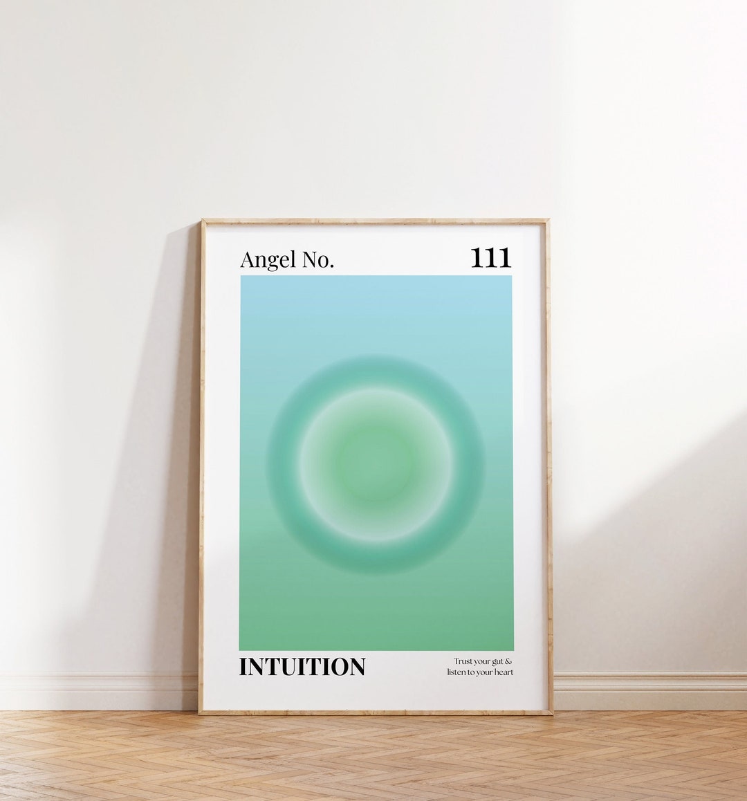 Green Angel Number Poster, 111 Intuition, Aura Poster, Manifesting Wall ...