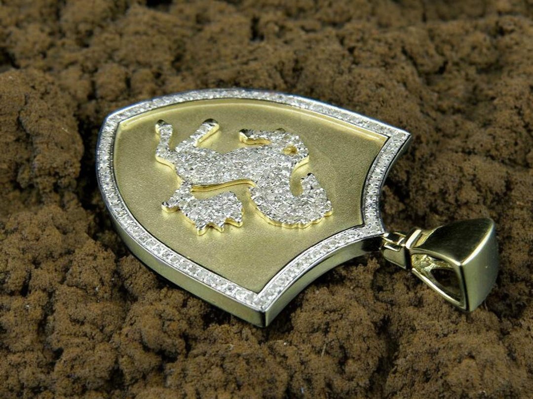 Ferrari Horse Pendant Necklace 18K Gold Plated 925 Silver Charm Elegant ...