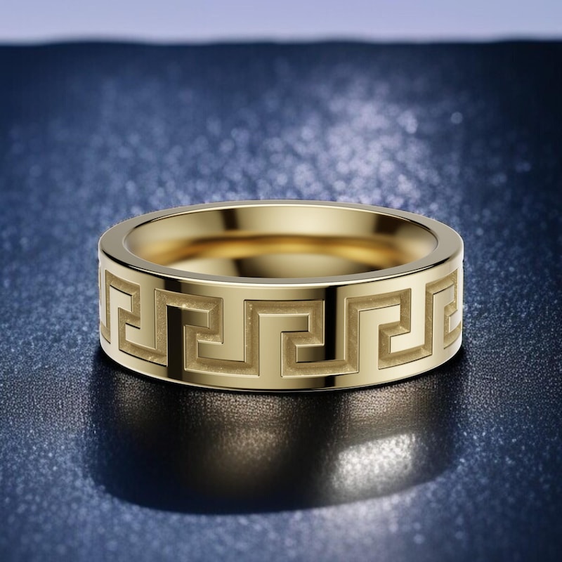 Greek Pattern Ring - Etsy UK