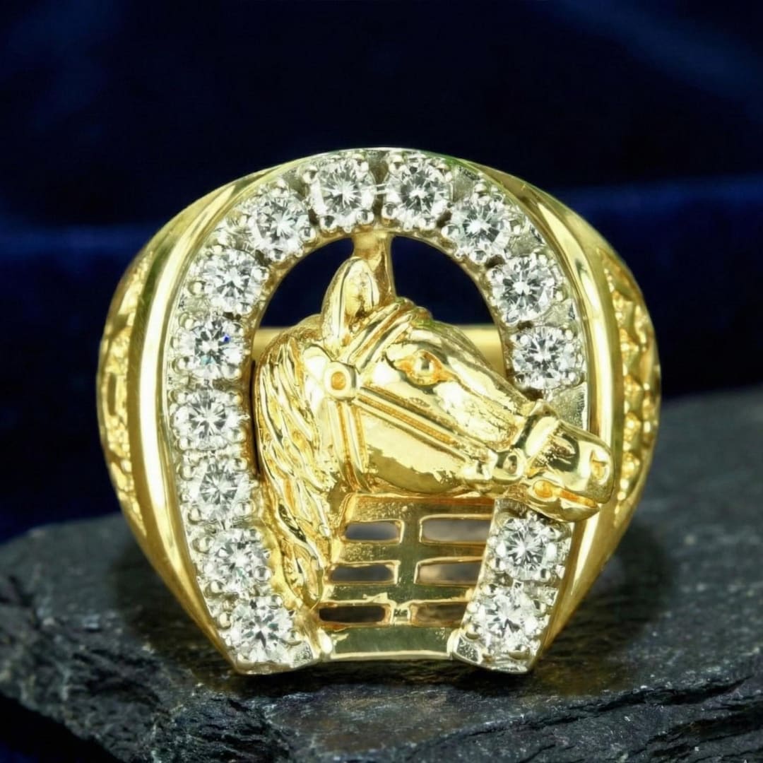 Personalized Sterling Silver Horseshoe Ring | Elvis Inspired Statement ...