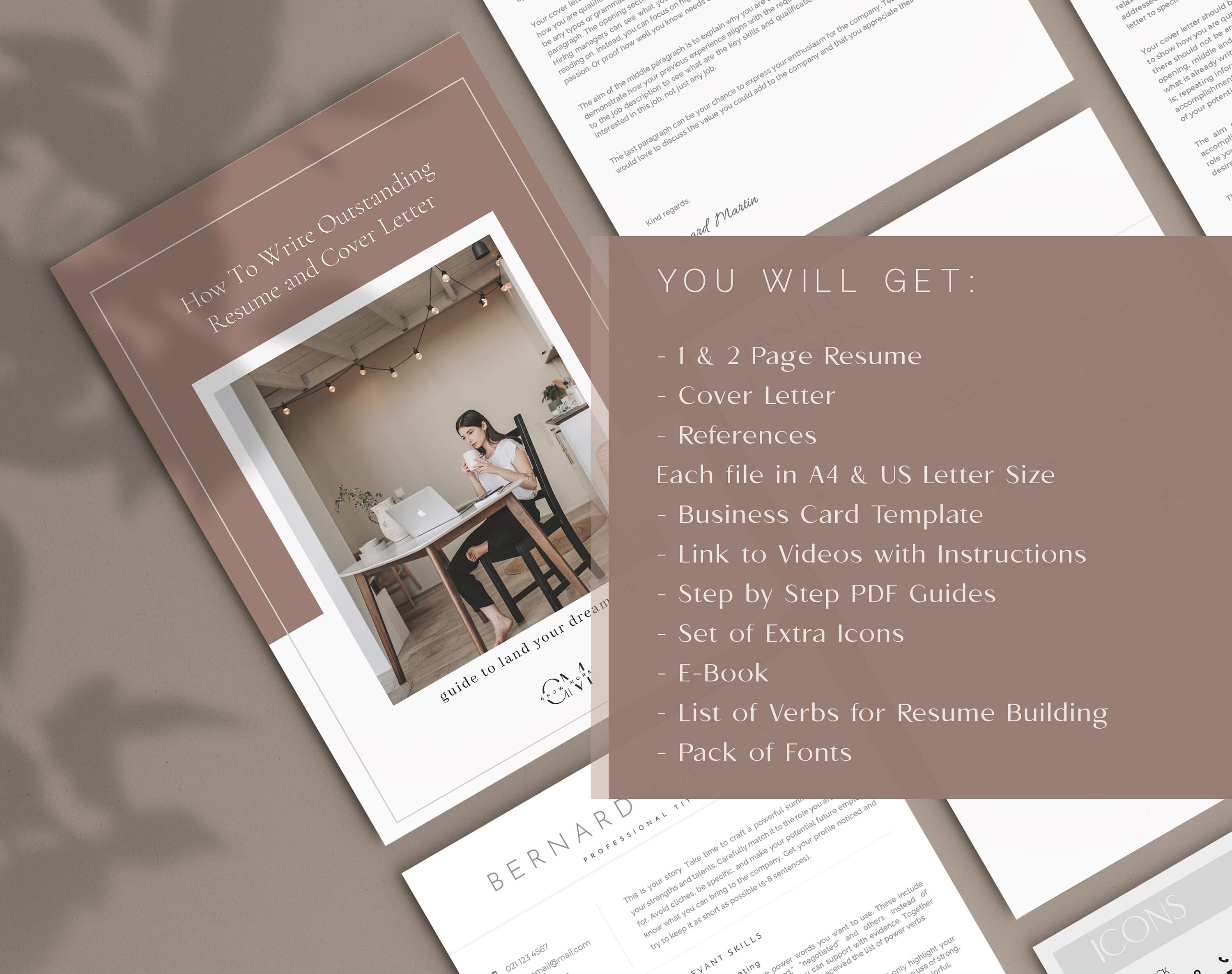 Combination Resume Template, Hybrid Resume for Word, One & Two Pages ...