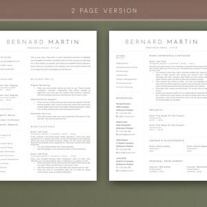 Combination Resume Template, Hybrid Resume for Word, One & Two Pages ...