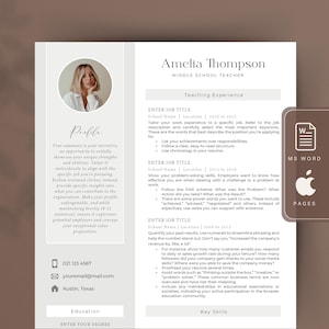 Elementary Teacher Resume, Teacher Resume Template MS Word, Apple MAC ...