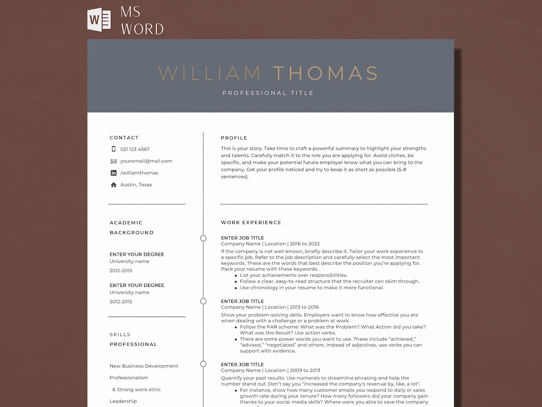 Executive Resume Template Word, Modern Executive Resume and Cover ...