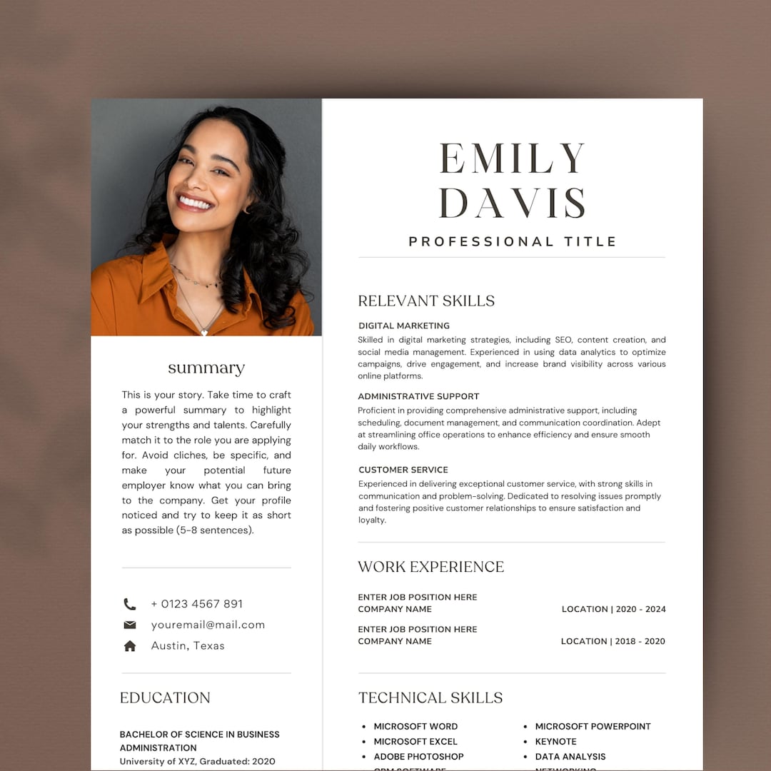Combined Resume Template, Skill-based Chronological Resume, Hybrid ...