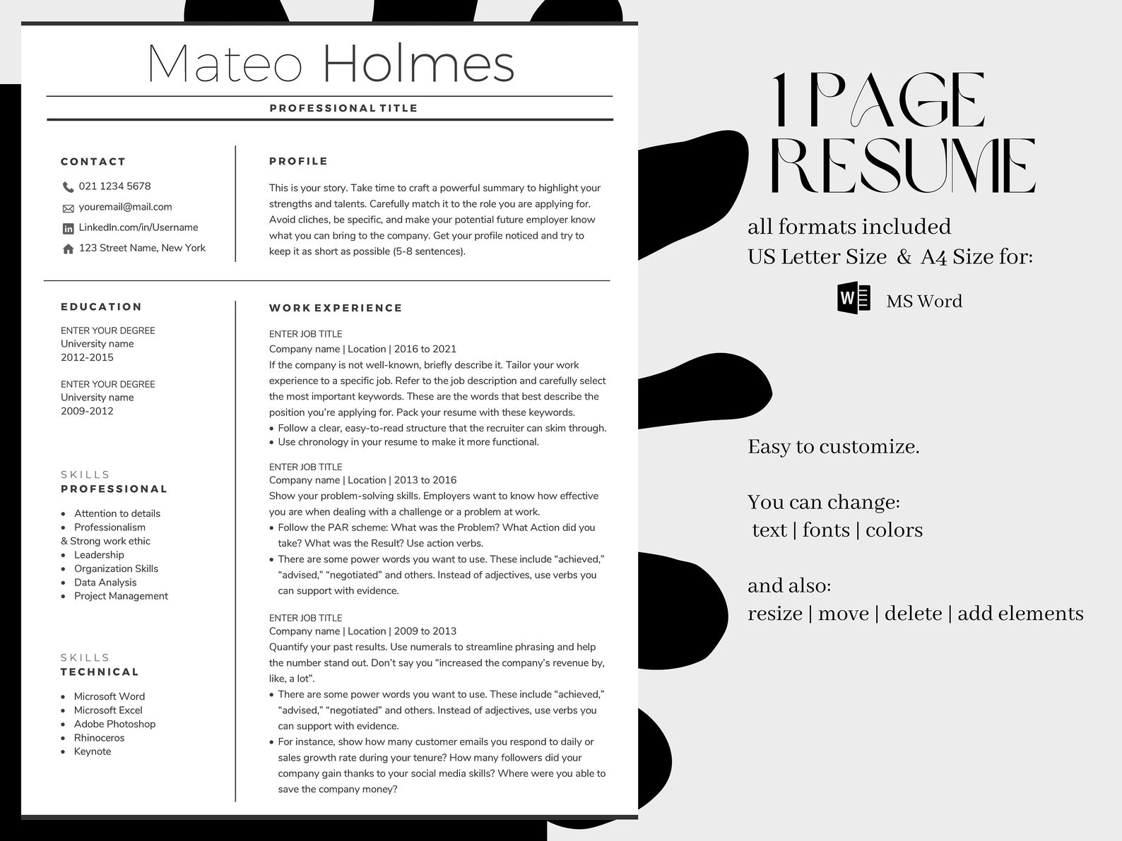 Functional Resume Template Word, Resumes Word, Resume Template and ...