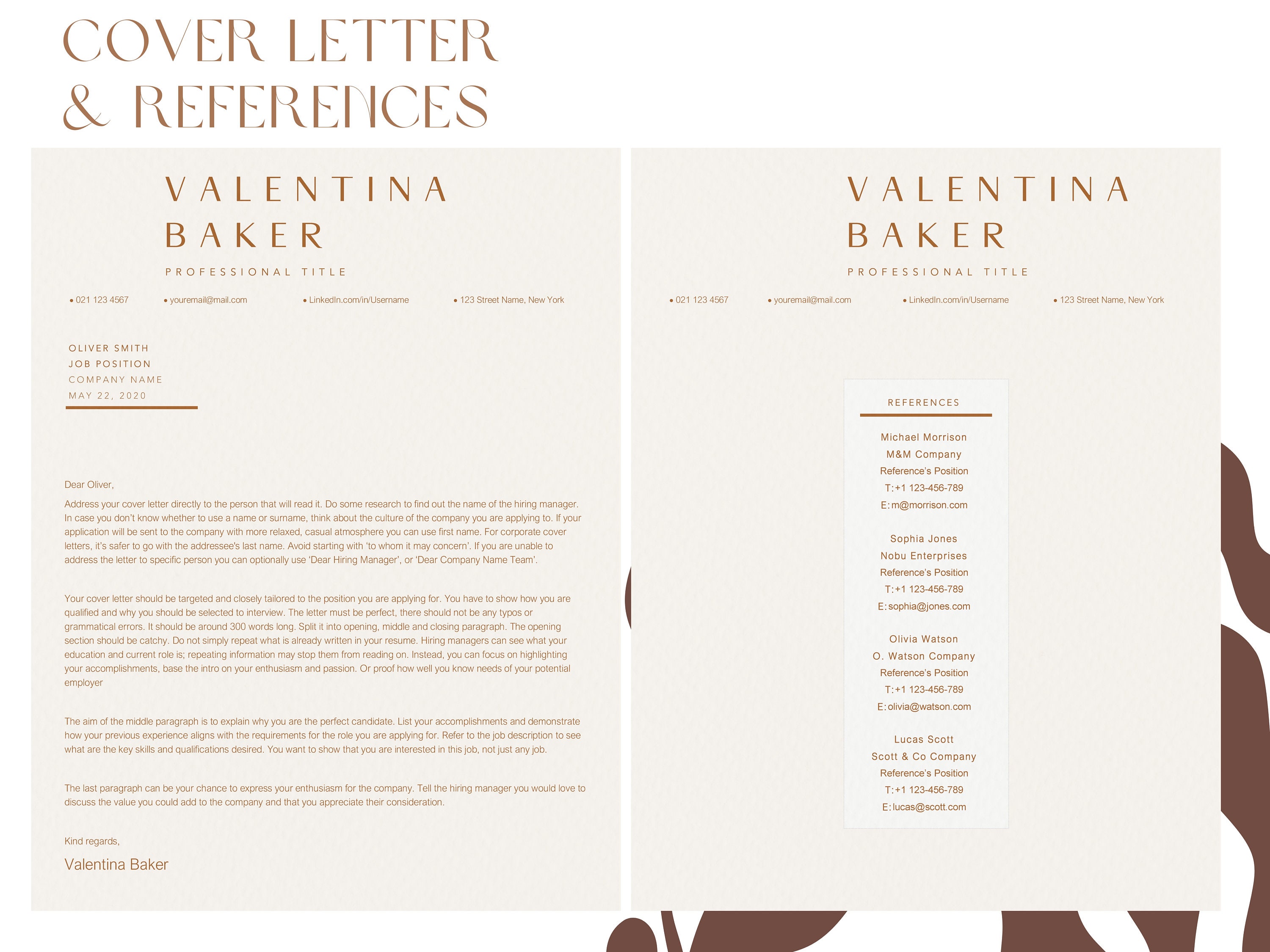 Creative Resume Template With Cover Letter and References, Modern ...