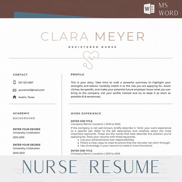 Registered Nurse Resume - Etsy