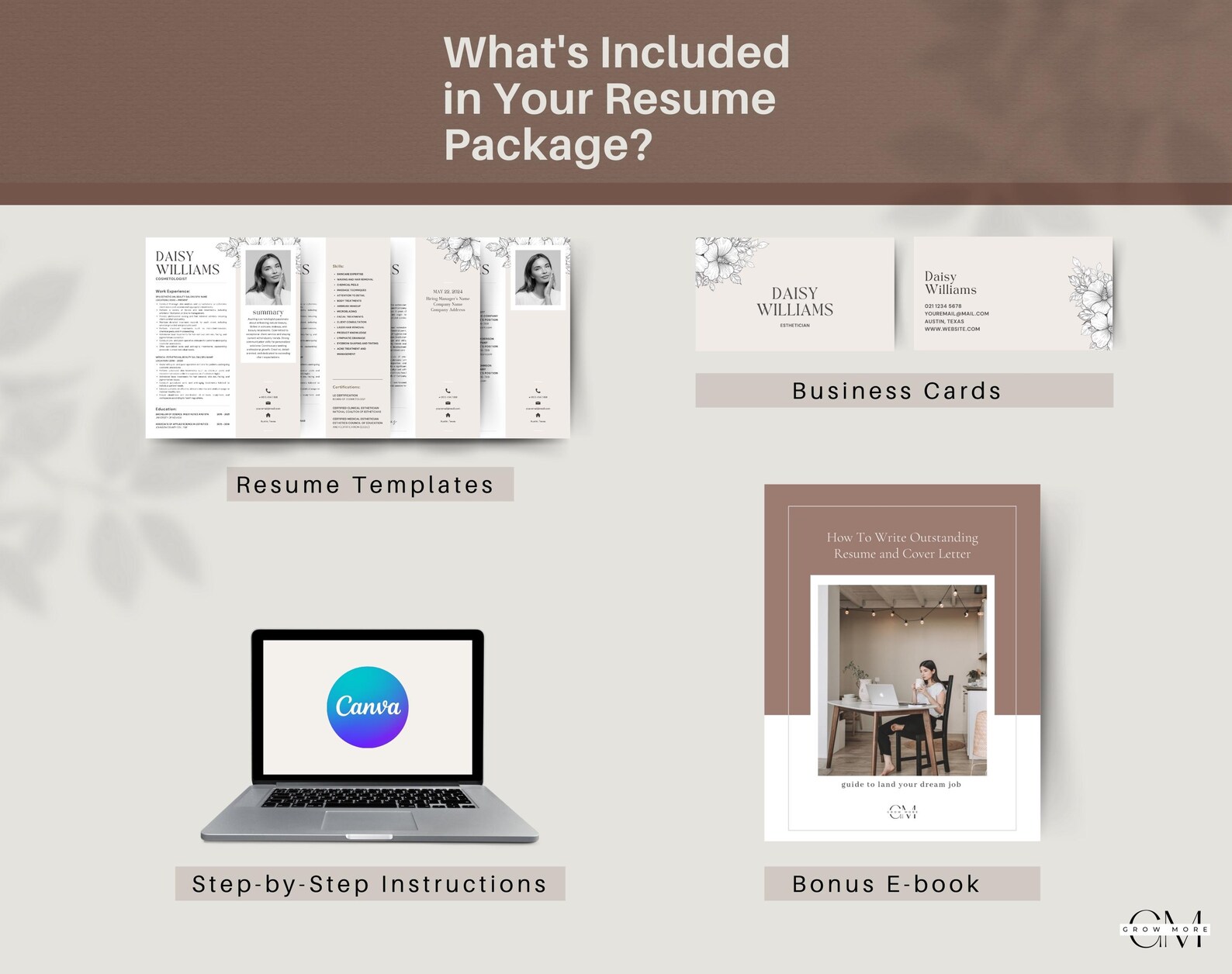 Cosmetologist Resume Template, Esthetician Resume Canva, Cover Letter ...