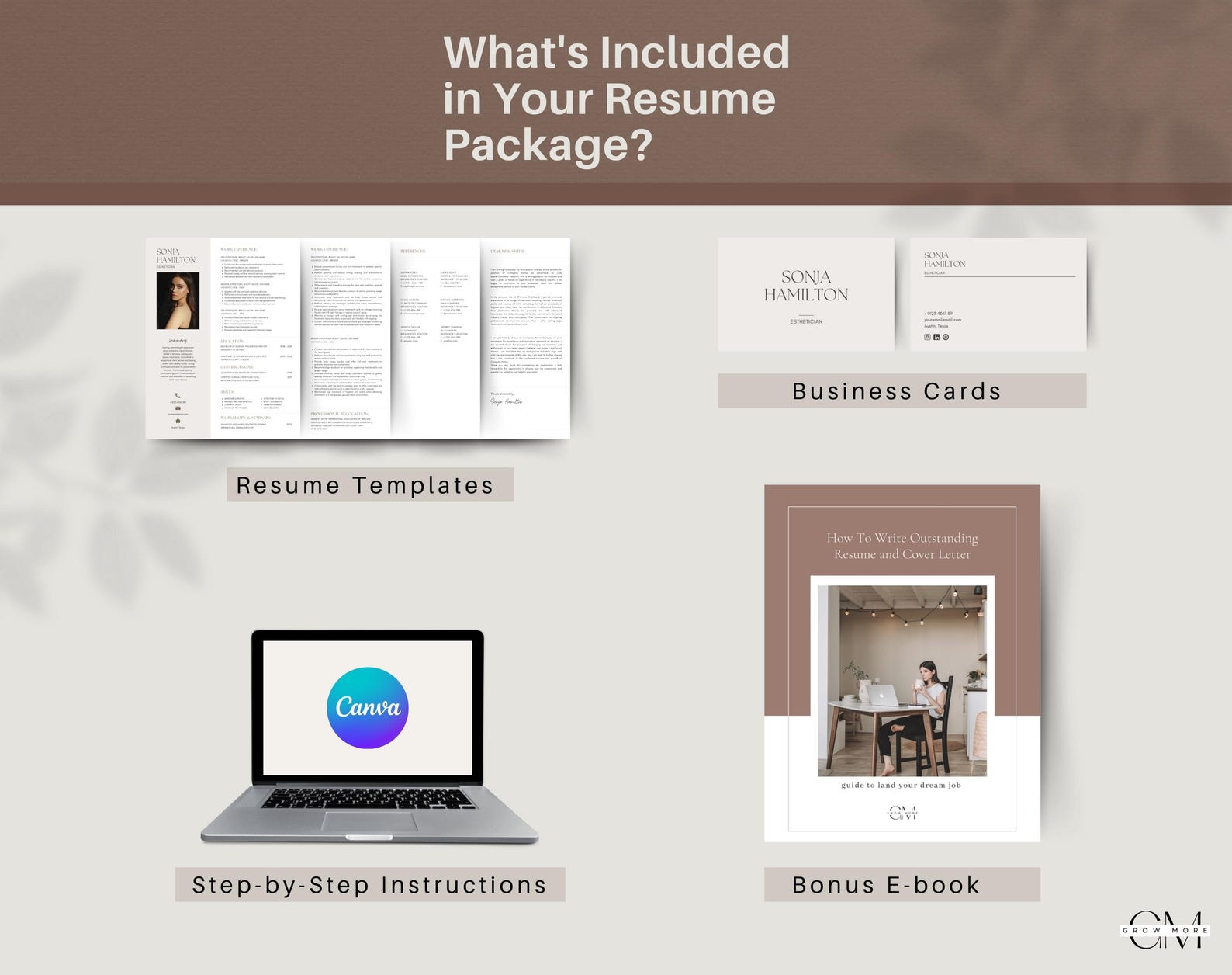 Esthetician Resume Template Canva, Esthetician Resume Template Kit Canva, Beautician CV Template ...