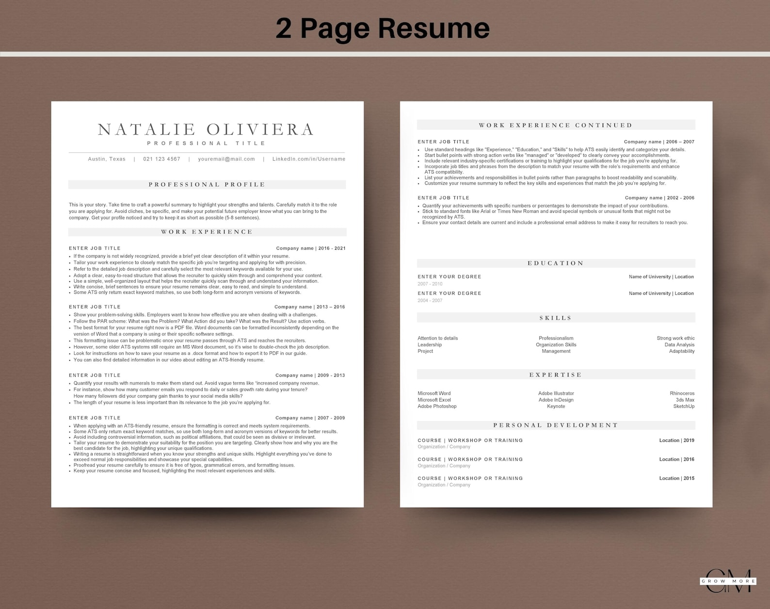 Executive Resume Template Word and Guide, ATS Compliant Resume Template ...