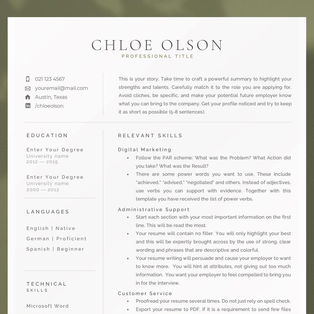 Functional Resume Template, Skill Based Resume, Career Change Resume ...