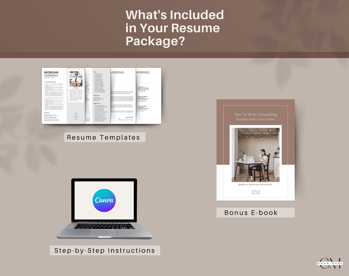 Pilot Resume Template Canva, Aviation Resume, Aircraft CV Cover Letter ...