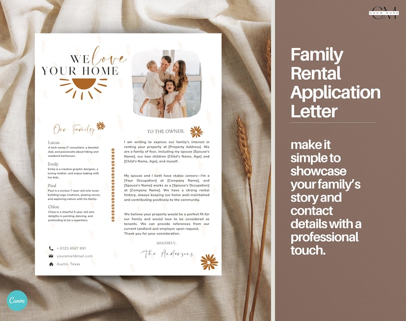 Tenant Resume Template, Renter CV, Rent Application Example, Home Love ...