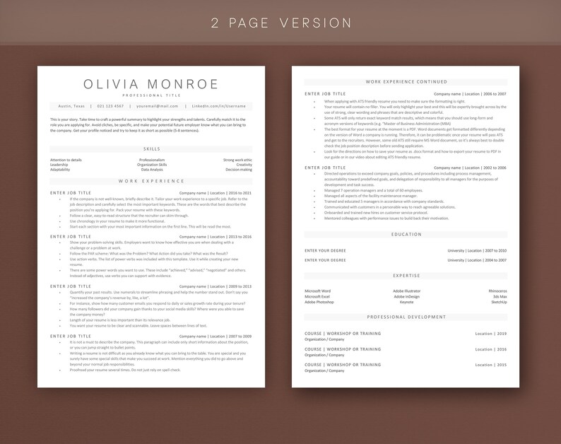 ATS Resume Template Google Docs, Pages, Word, Minimalist ATS CV ...