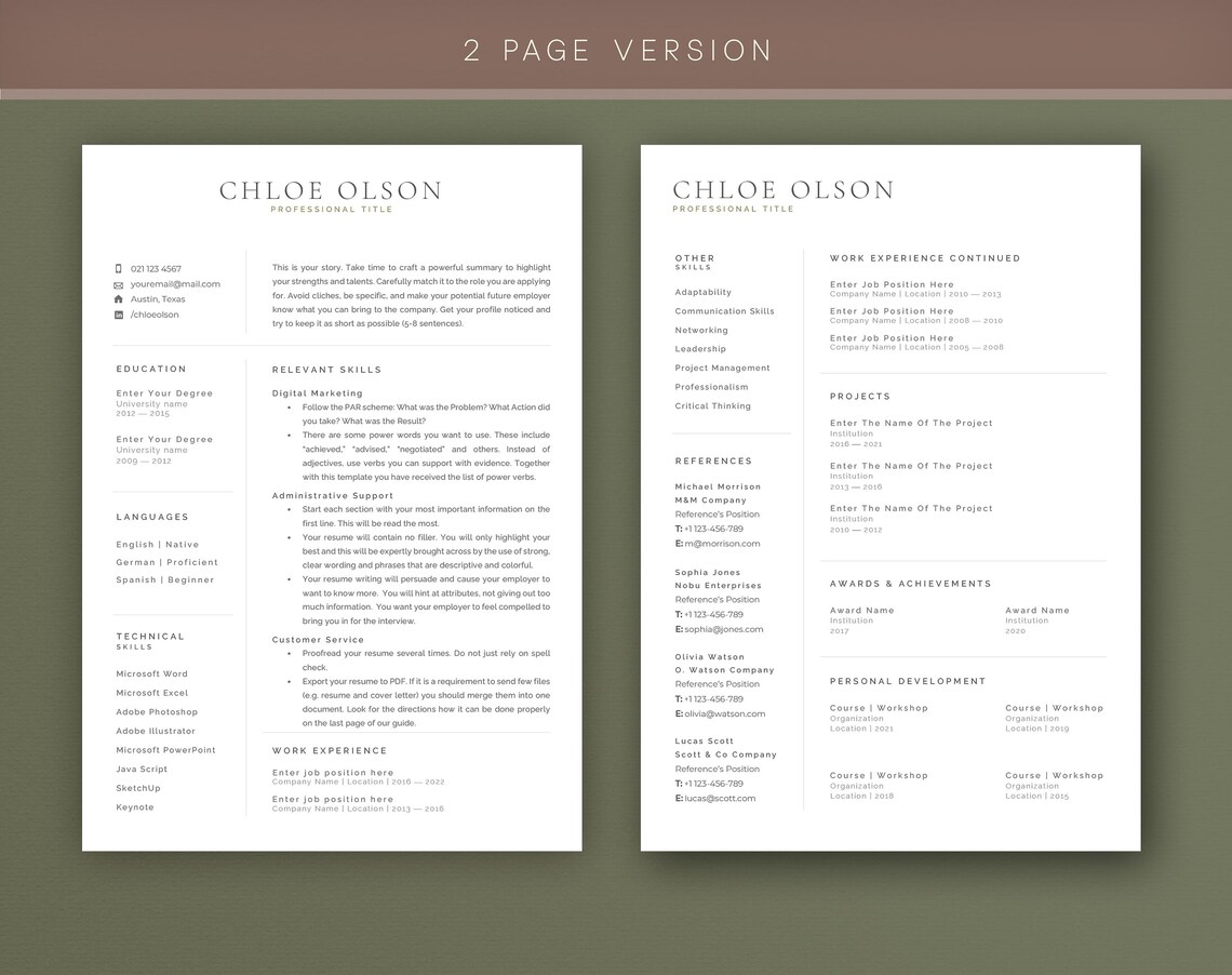 Functional Resume Template, Skill Based Resume, Career Change Resume ...