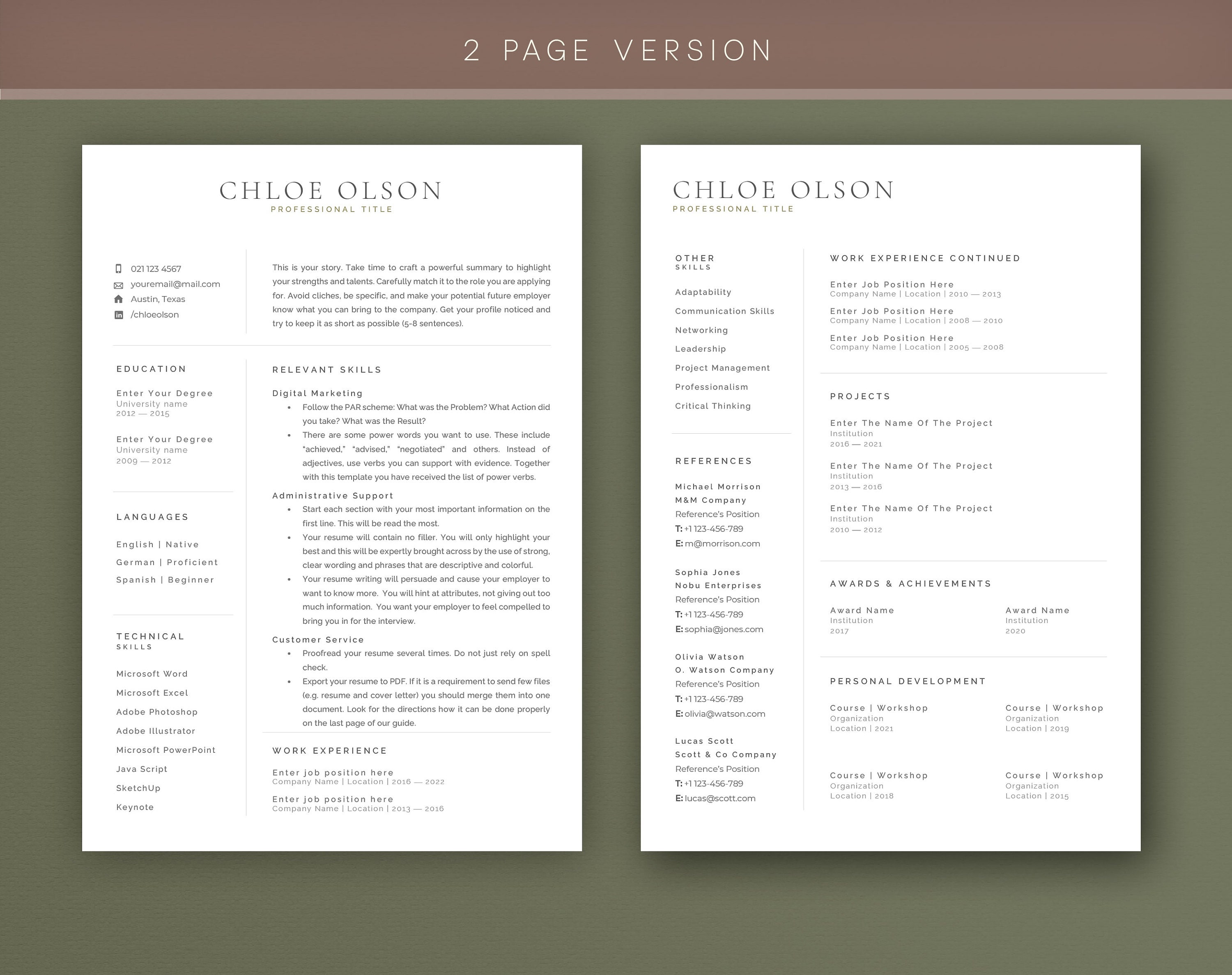 Functional Resume Template, Skill Based Resume, Career Change Resume ...
