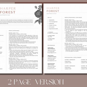 Esthetician Resume Template With Cover Letter, Cosmetologist Resume ...