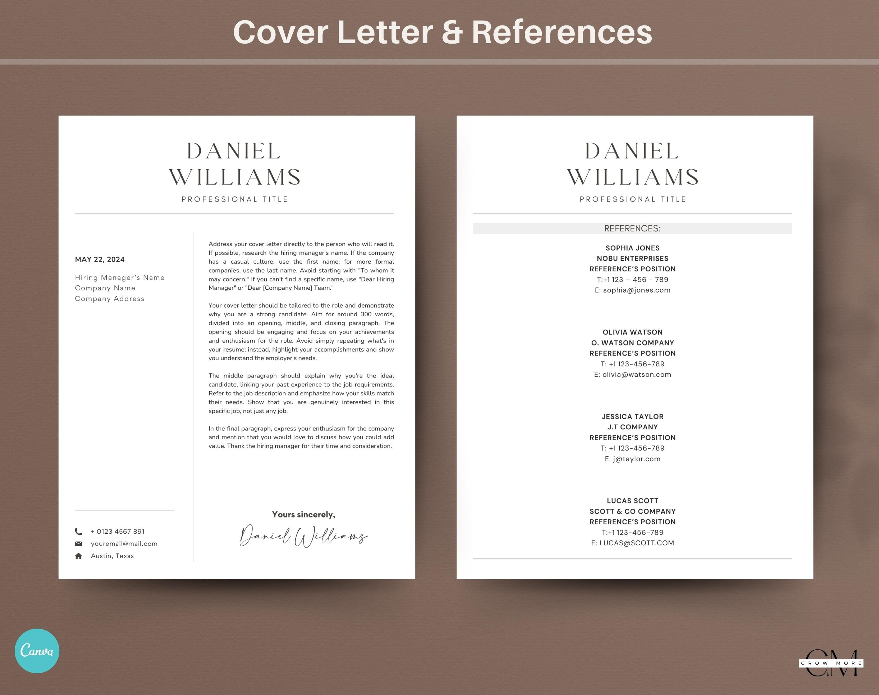 Hybrid Resume Template Canva, Modern Combined Resume Example, Skill ...