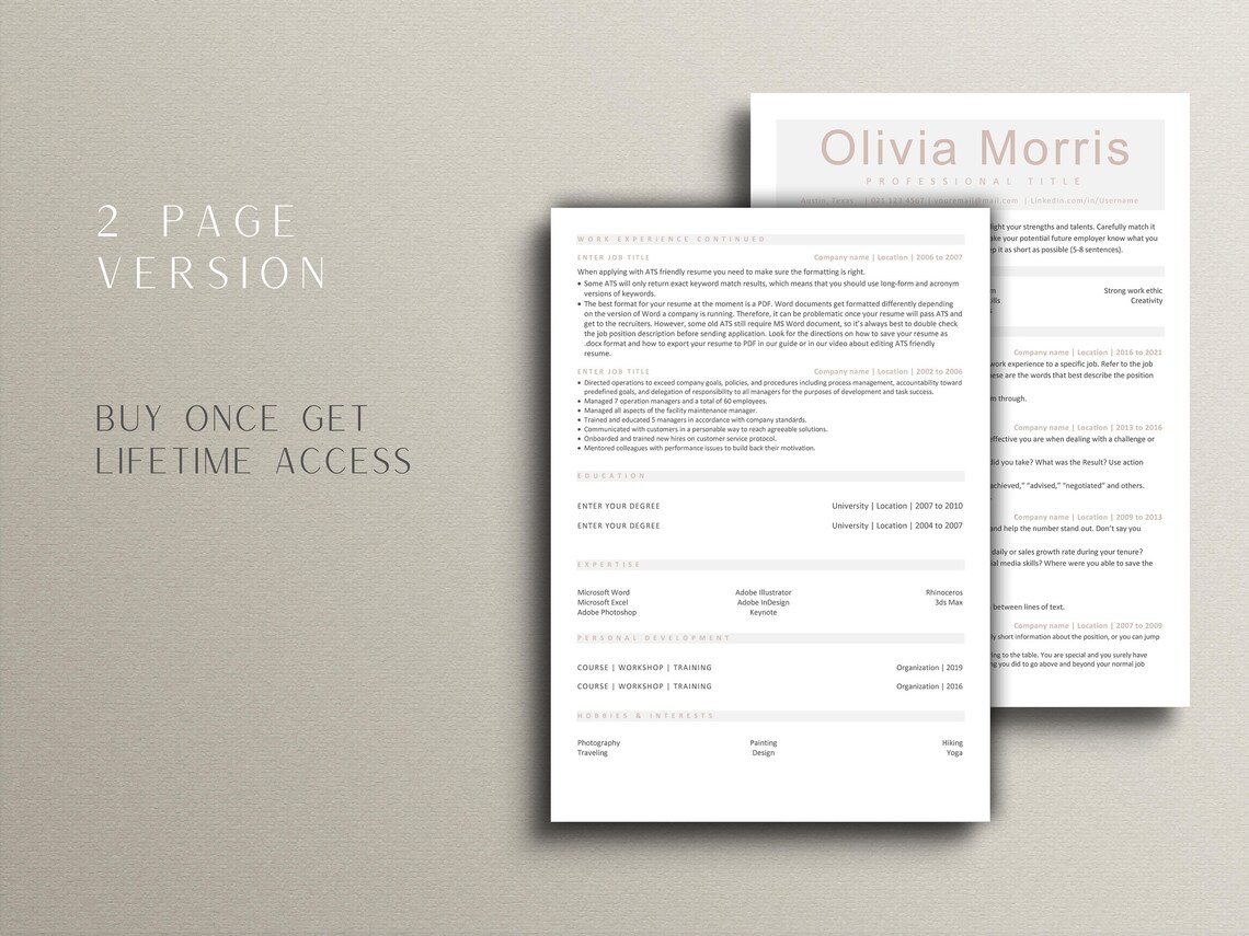 Resume Template ATS Google Docs, Word, Pages, Ats Friendly Resume, ATS ...