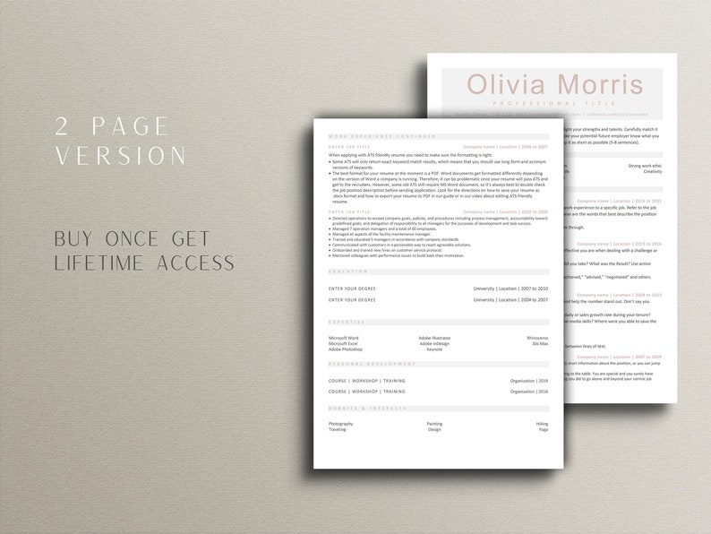 Resume Template ATS Google Docs, Word, Pages, Ats Friendly Resume, ATS ...