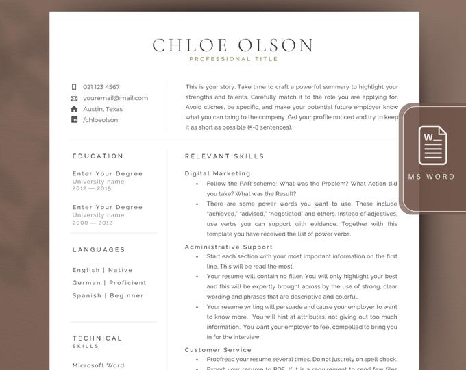 Functional Resume Template, Skill Based Resume, Career Change Resume ...