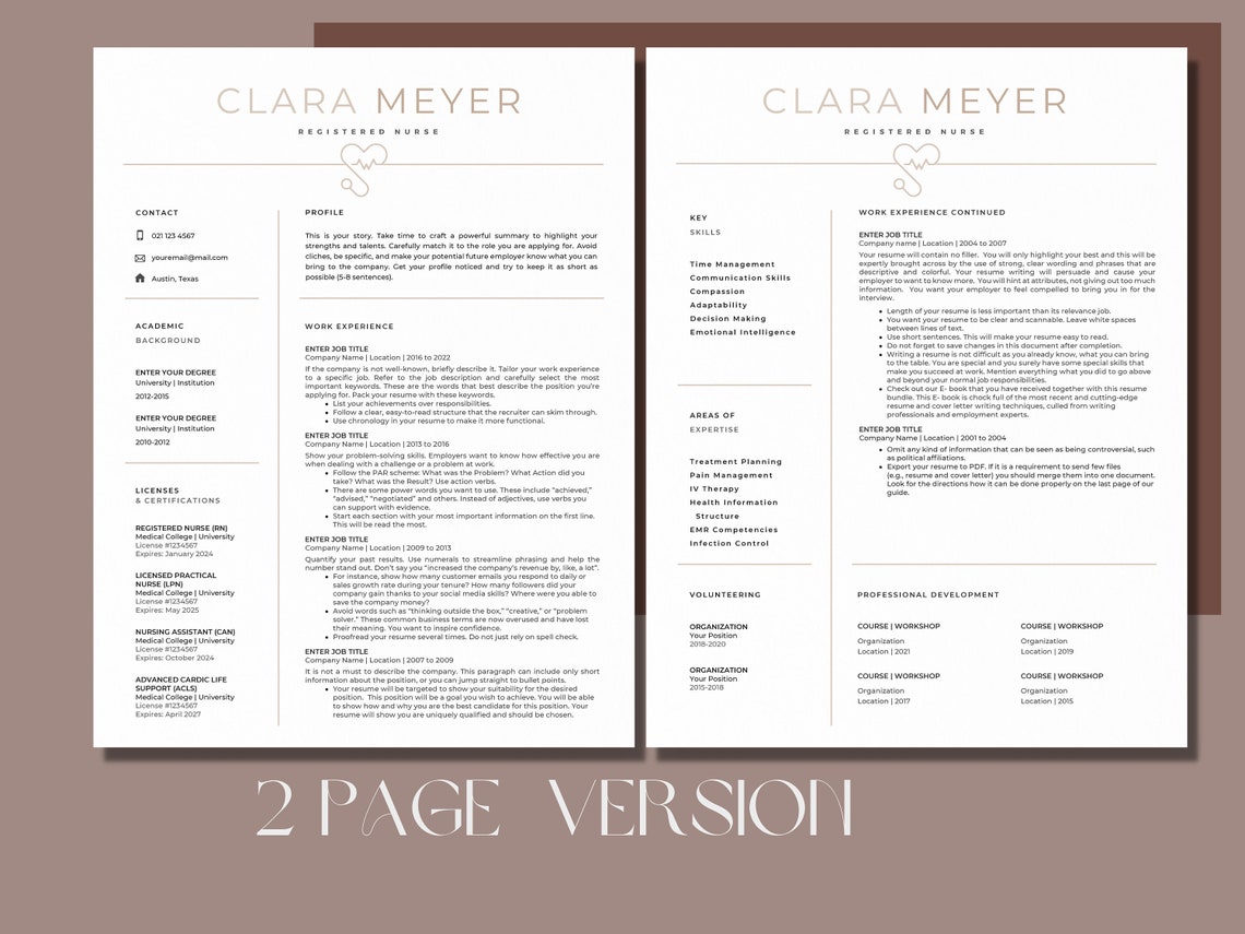Aesthetic Nurse Resume Template, Nurse Resume Minimalistic, Register ...