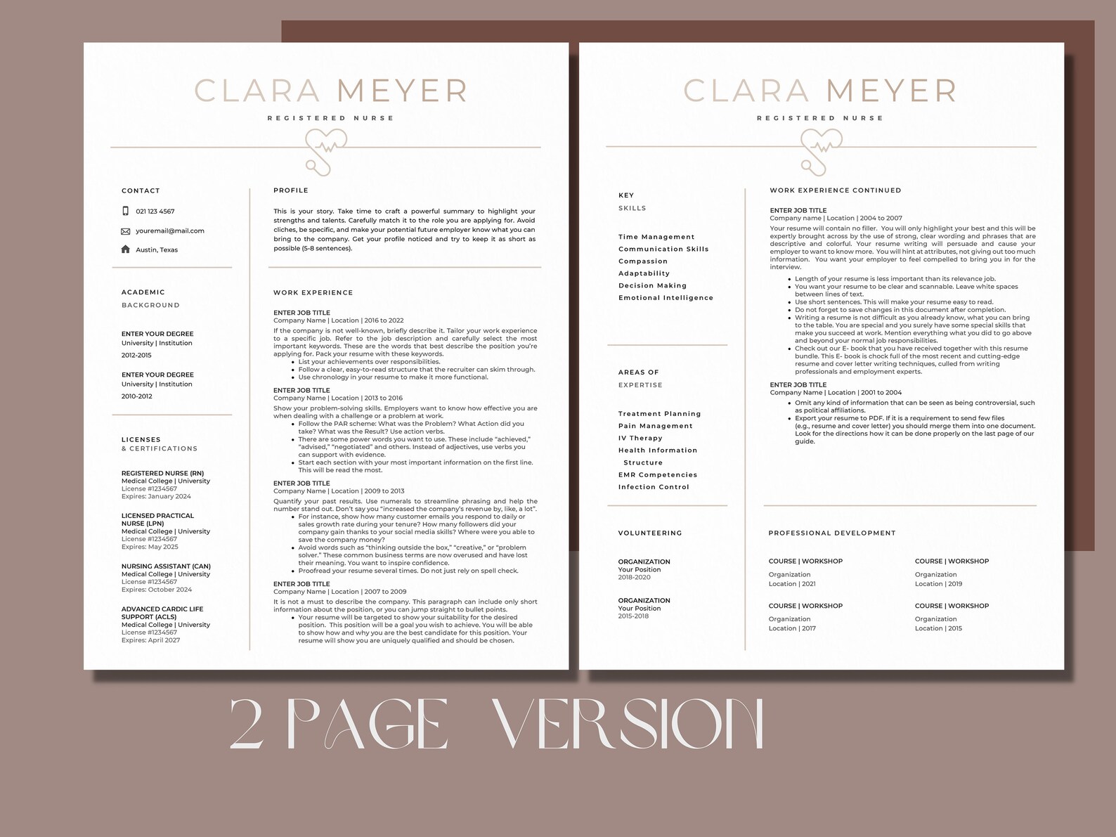 Aesthetic Nurse Resume Template, Nurse Resume Minimalistic, Register ...