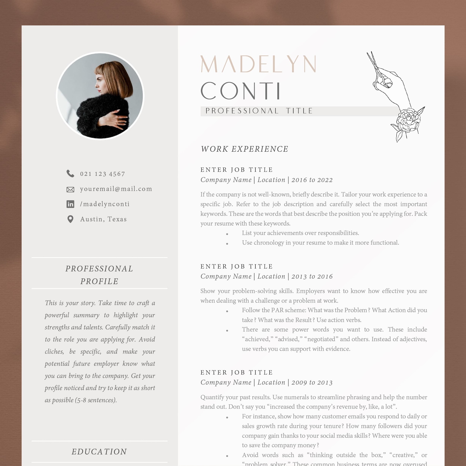 Hairstylist Resume Template Word With Cover Letter & References ...