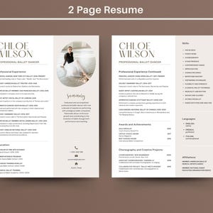 Ballet Resume Bundle for Canva, Resume Template Canva Resume, Cover ...