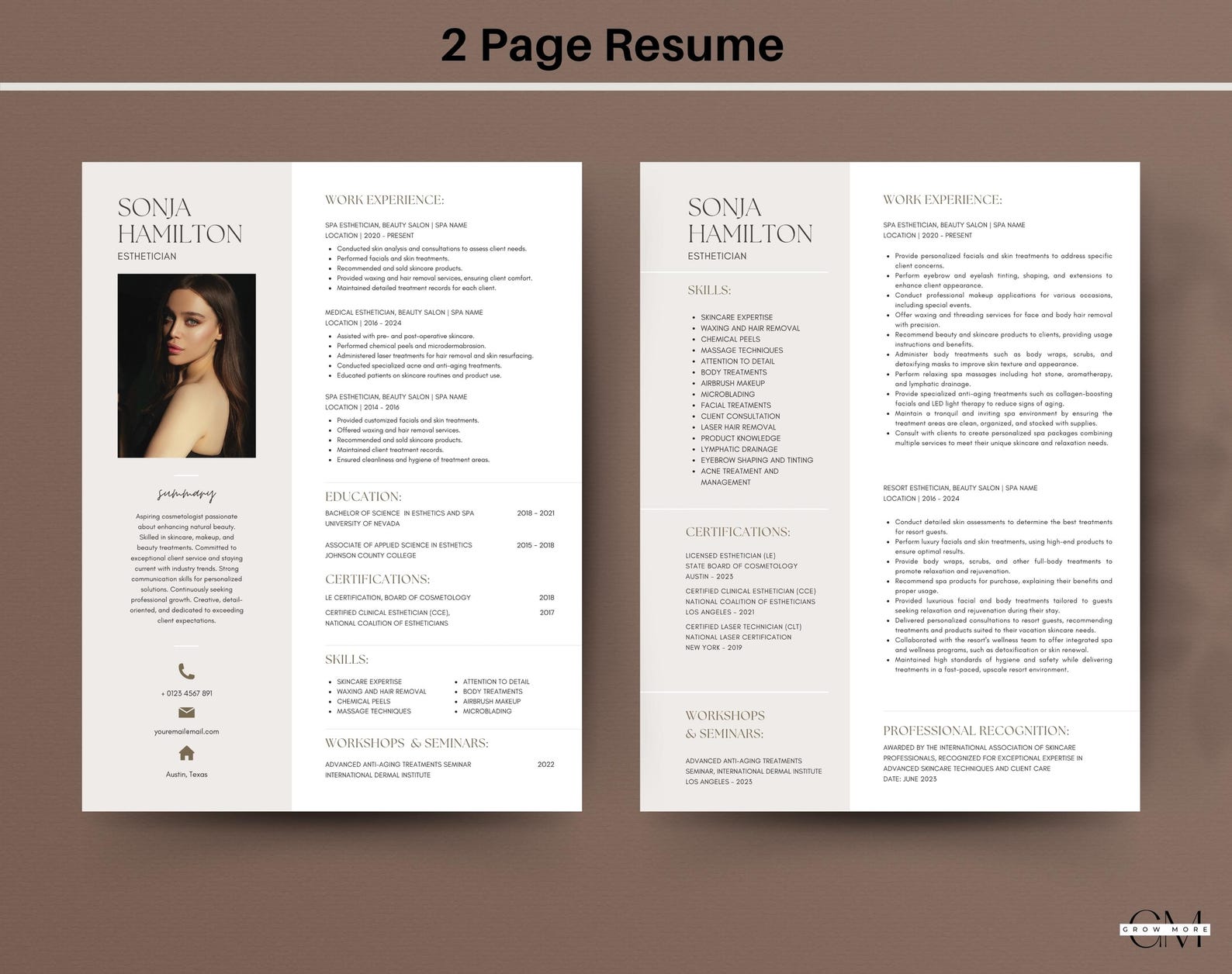 Esthetician Resume Template Canva, Esthetician Resume Template Kit ...