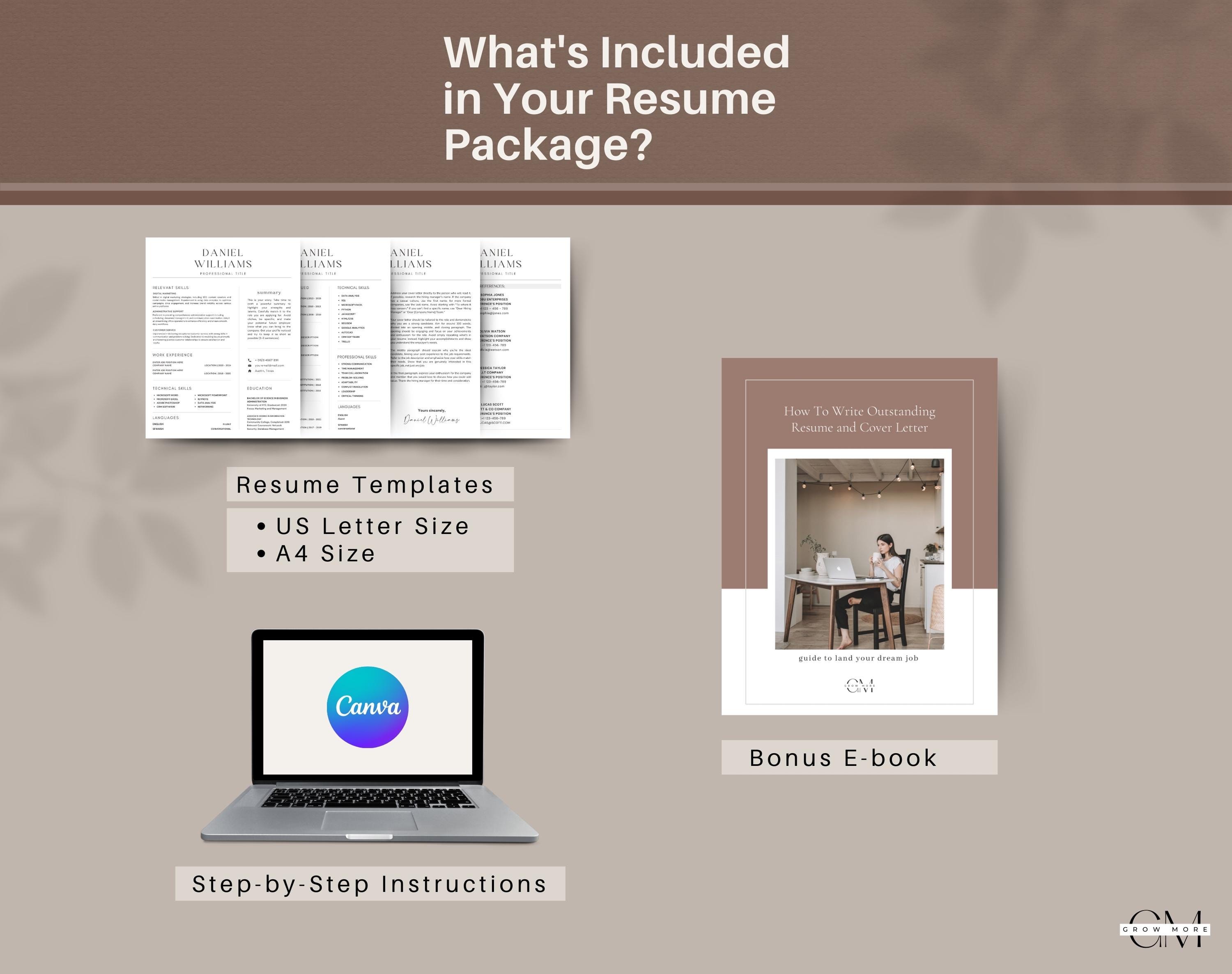 Hybrid Resume Template Canva, Modern Combined Resume Example, Skill ...