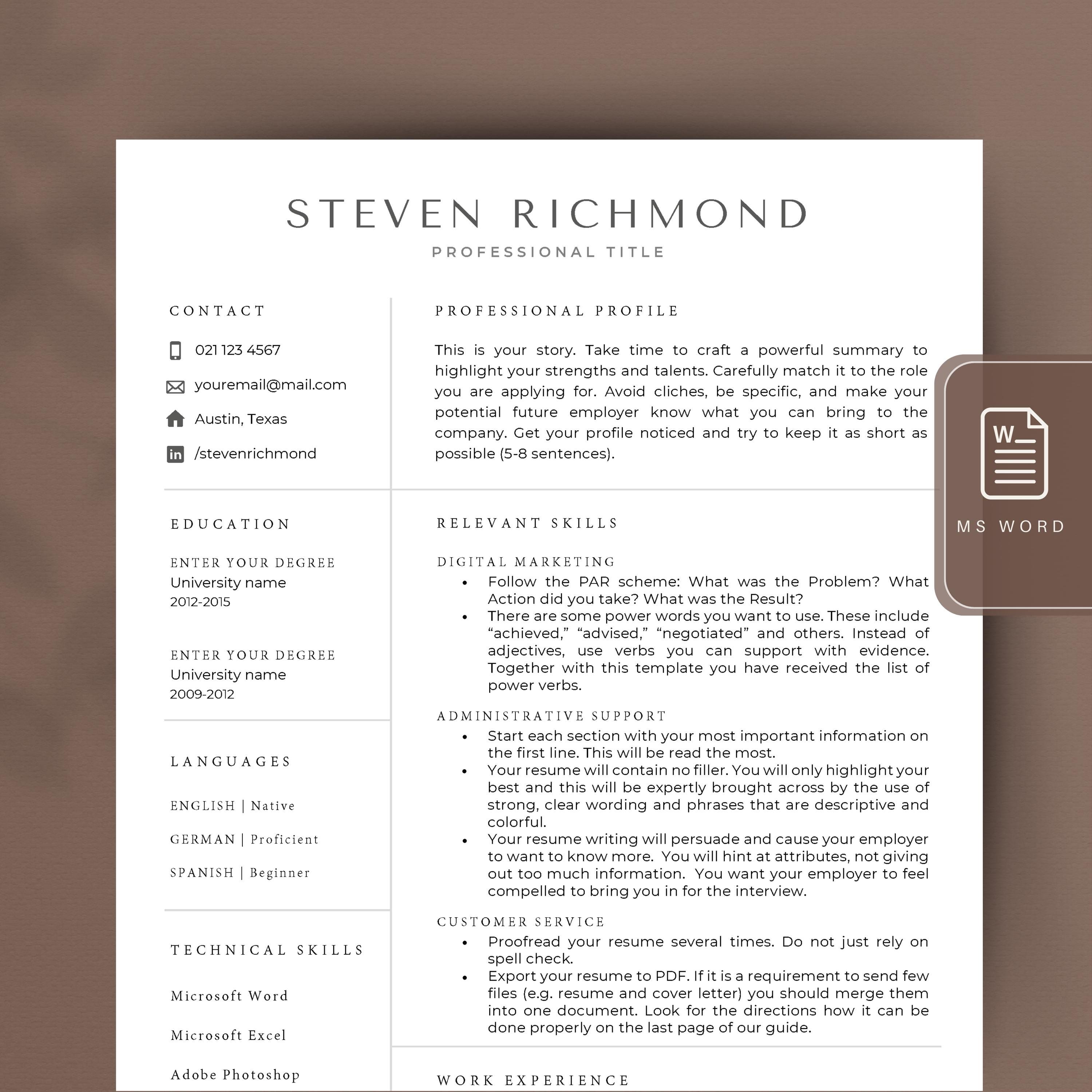 Functional Resume Skills Based, Career Change Resume With Cover Letter ...