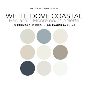 Coastal Color Palette WHITE DOVE Benjamin Moore Color - Etsy Australia