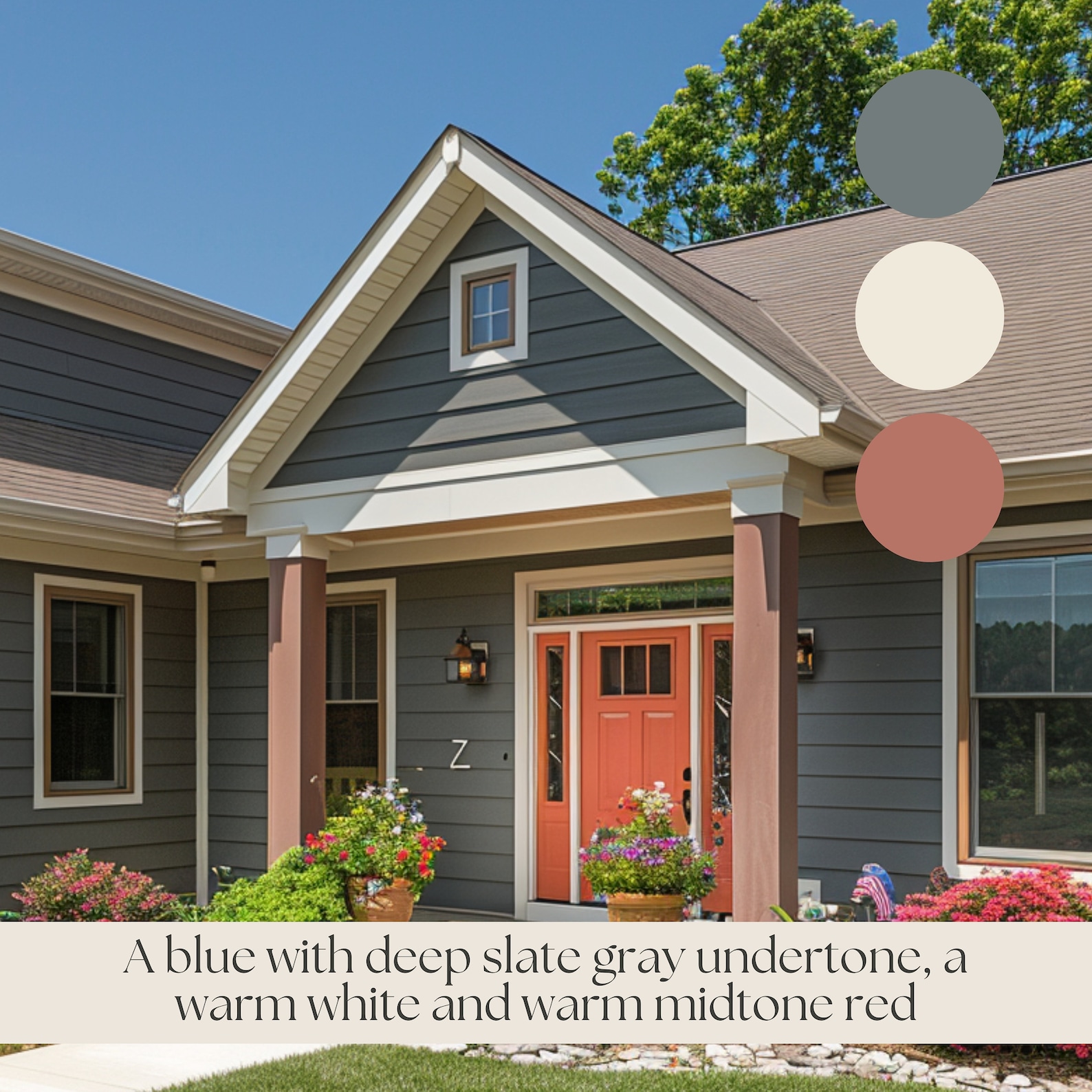 Blue EXTERIOR House Paint Color Combination Navy Coordinating Color for ...