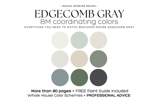 Benjamin Moore Edgecomb Gray Color Palette Whole House Paint - Etsy Canada