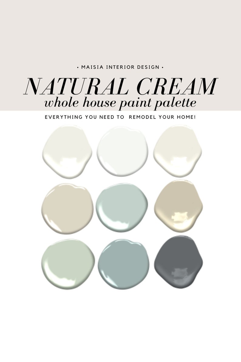 NATURAL CREAM Benjamin Moore Paint Color Palette Best - Etsy
