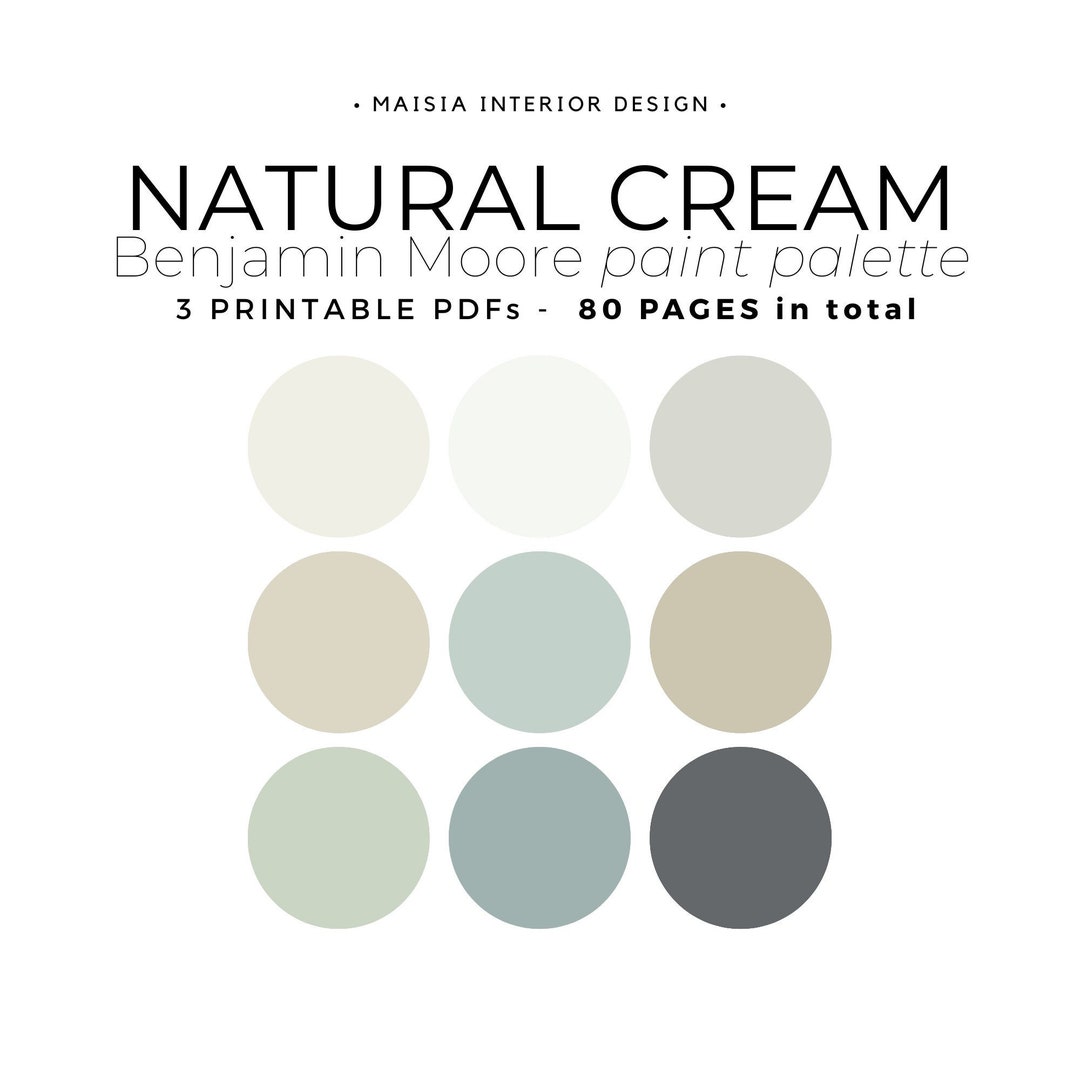 NATURAL CREAM Benjamin Moore Color Palette Whole House Paint - Etsy