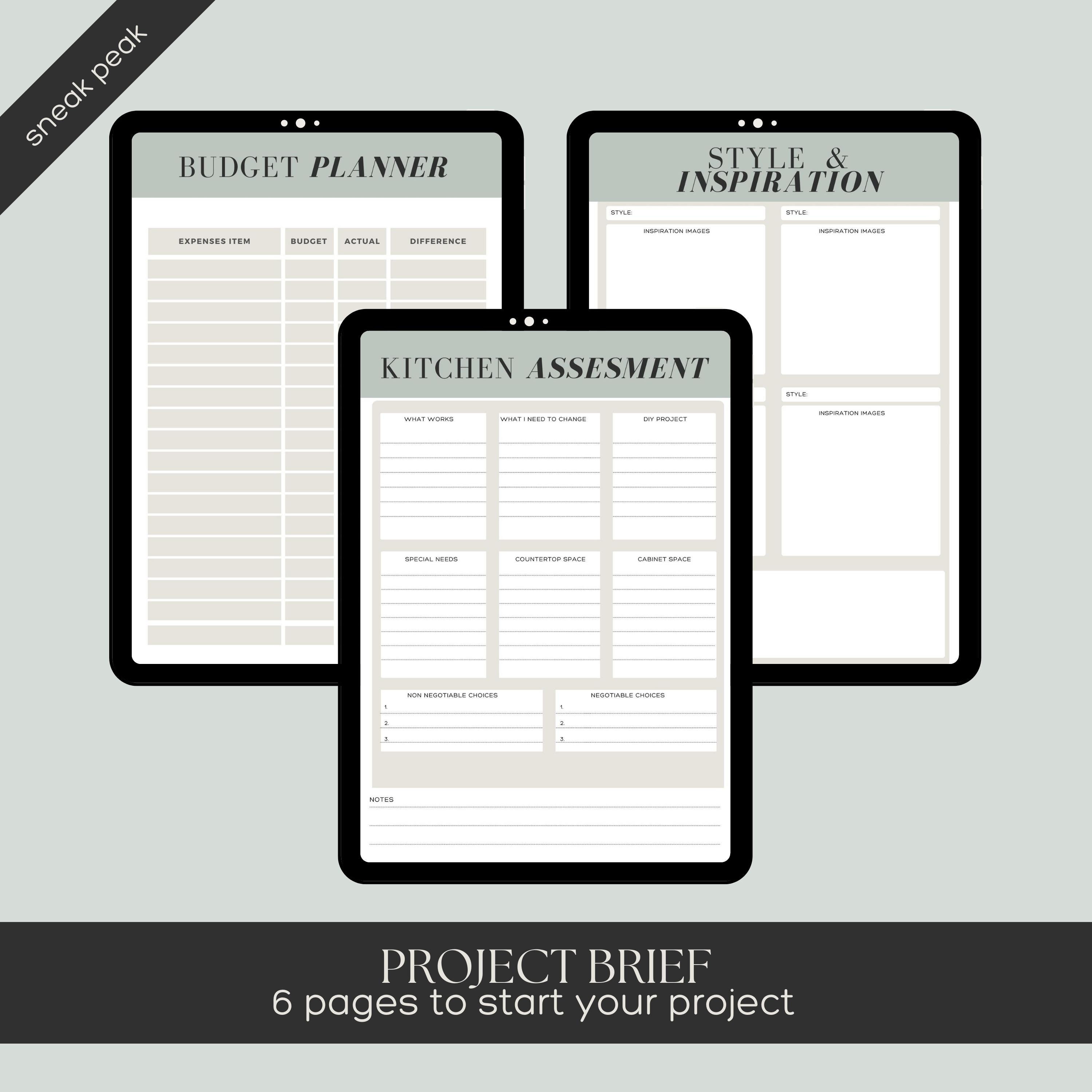 KITCHEN DESIGN PLANNER, Kitchen Remodel Planner, Kitchen Renovation ...