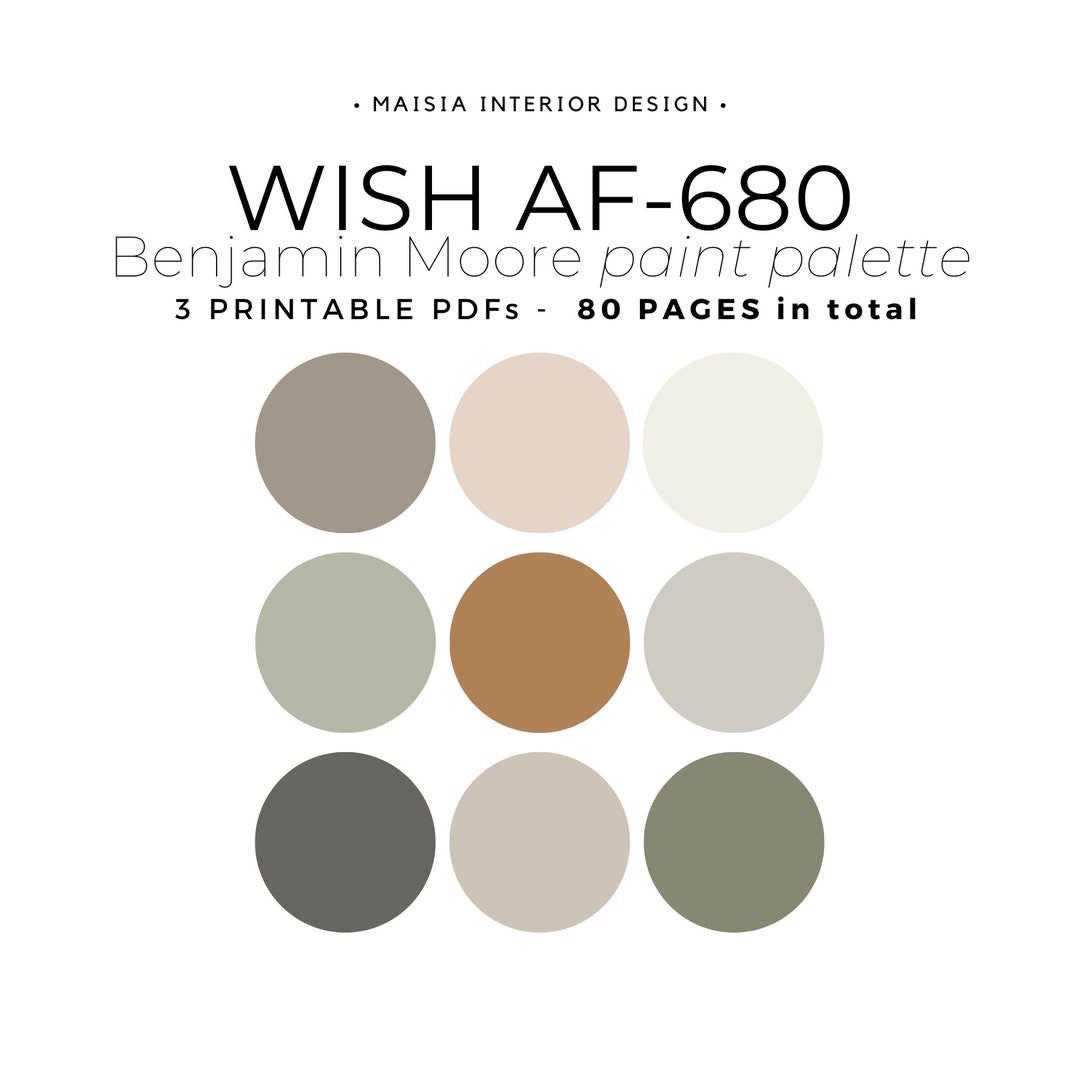 WISH Benjamin Moore Paint Palette Benjamin Moore Color - Etsy