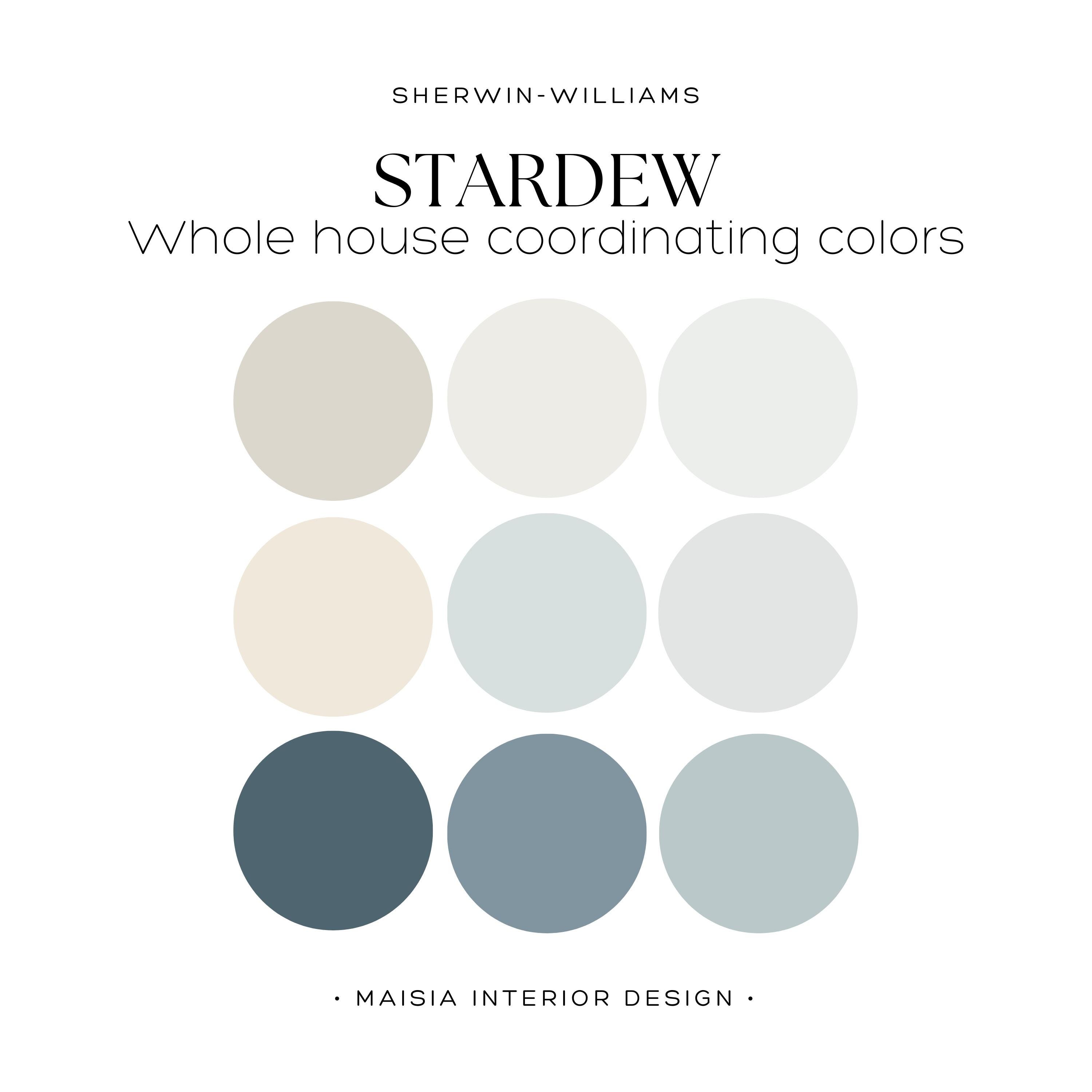 STARDEW Sherwin Williams Color Palette COASTAL Color Palette Beach ...