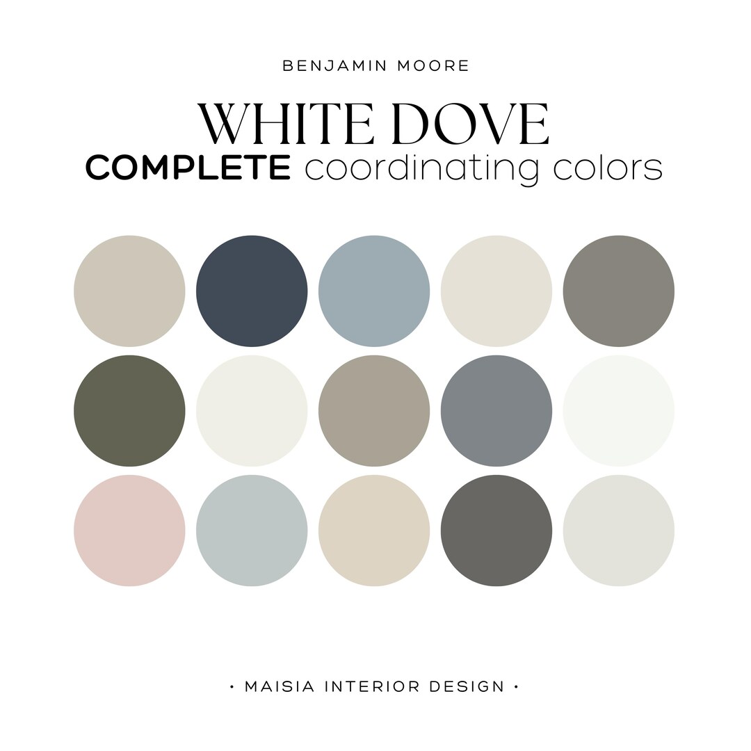 WHITE DOVE Color Palette, Benjamin Moore Paint Color, Whole House Paint ...