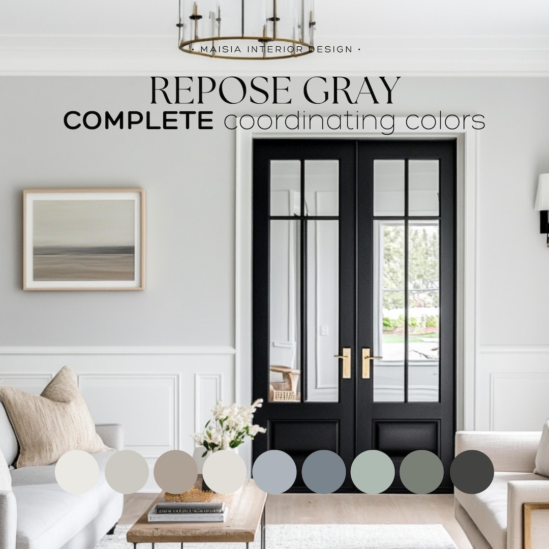 REPOSE GRAY Sherwin Williams Color Palette Whole House Paint Palette ...