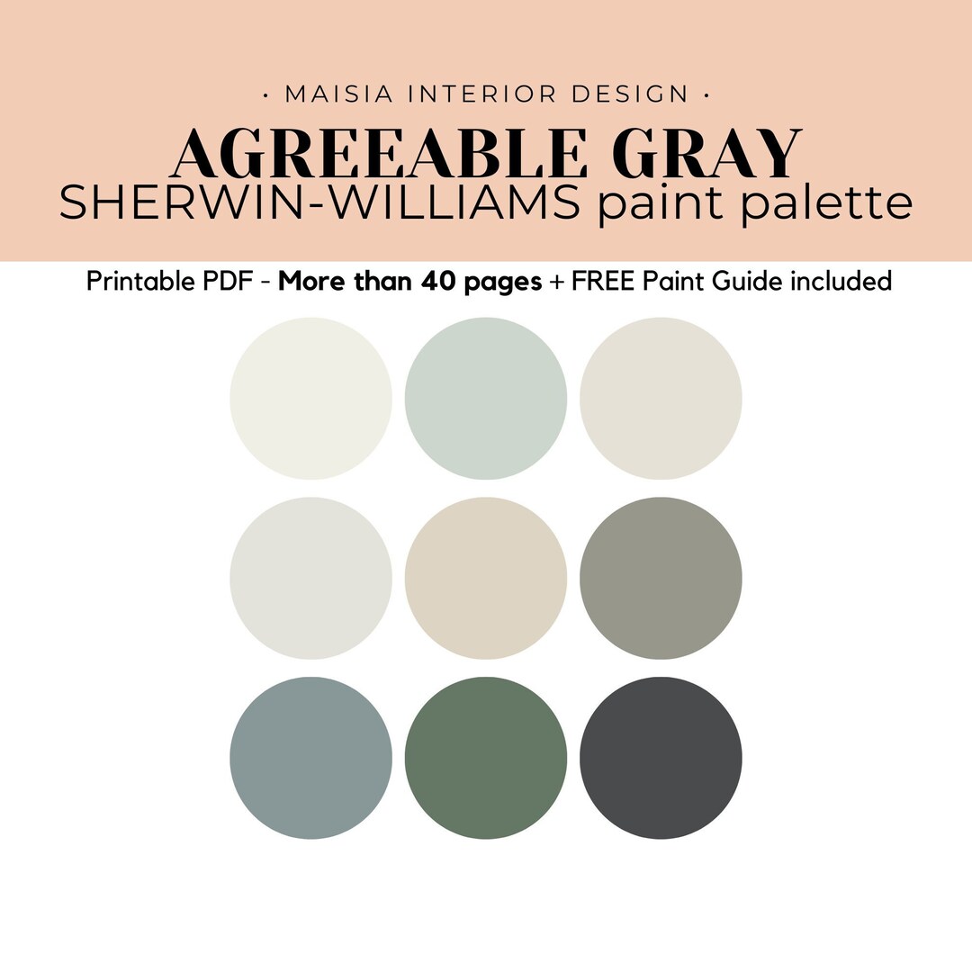 Agreeable Gray Color Palette Sherwin Williams Color Palette - Etsy UK