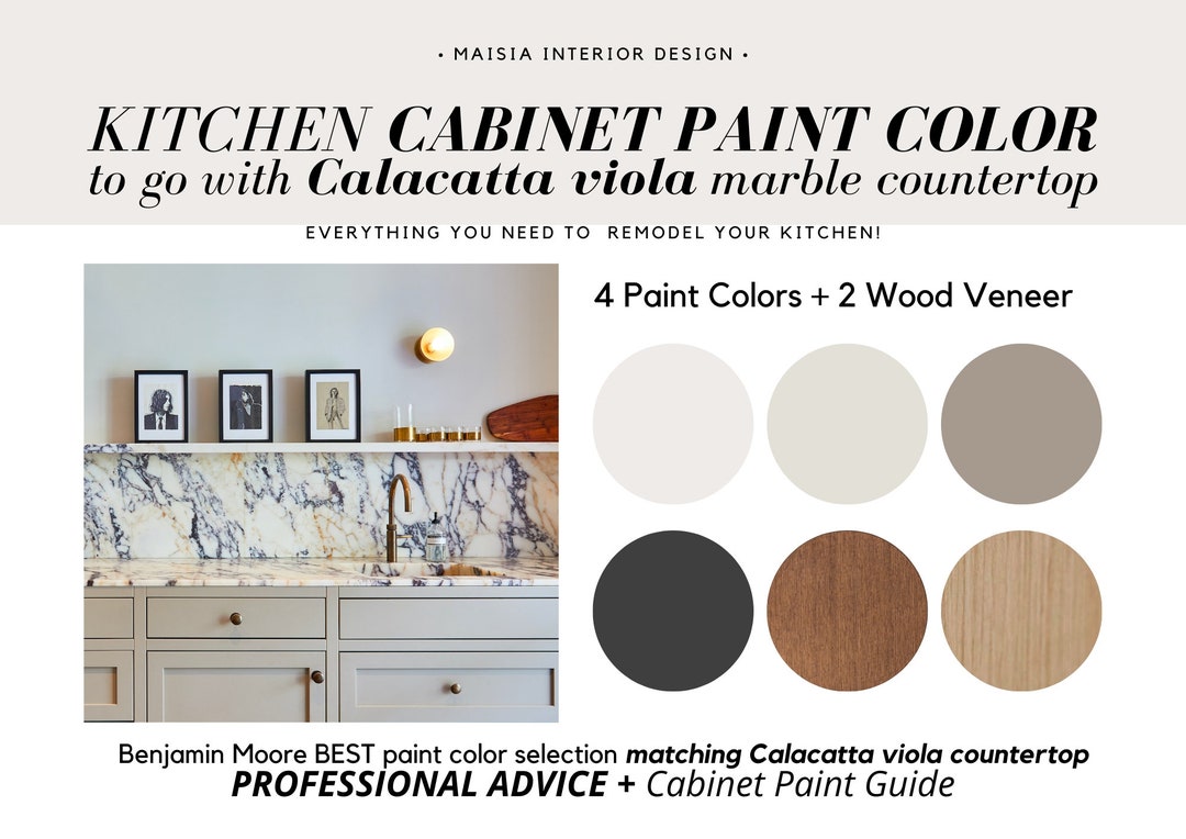 KITCHEN CABINET Paint Color Palette Goes With CALACATTA Viola - Etsy