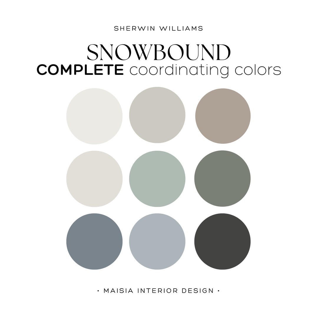 SNOWBOUND Sherwin Williams Color Palette of the Year 2025 Whole House ...