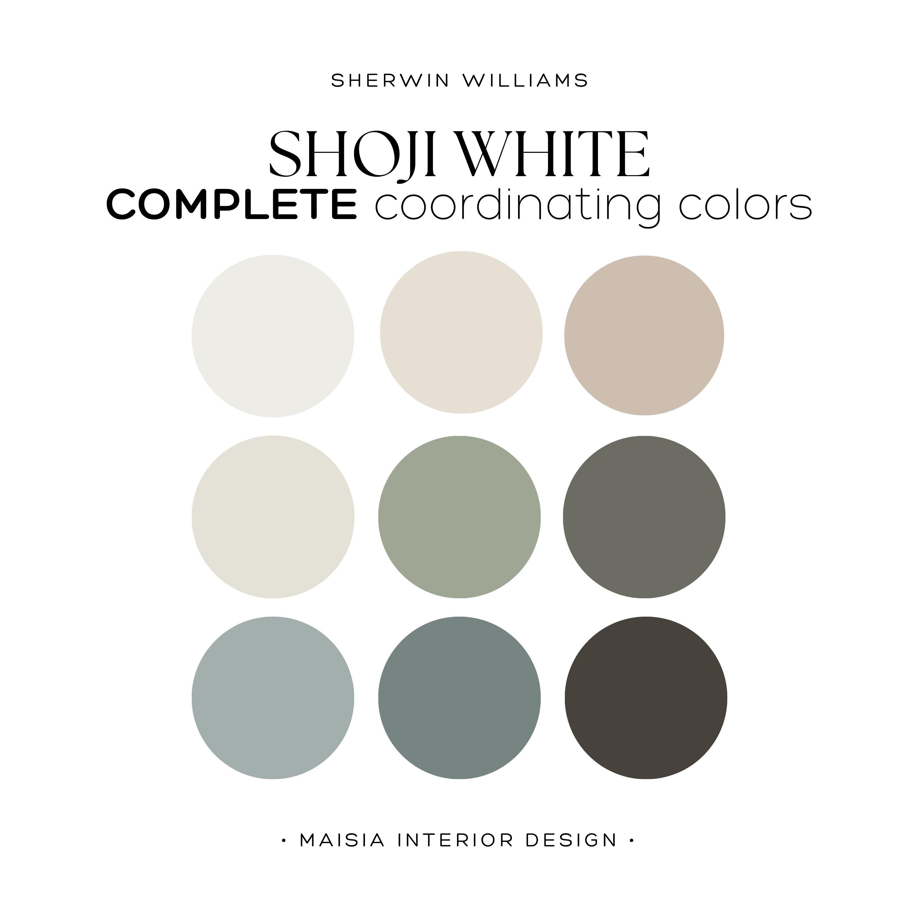 SHOJI WHITE Sherwin Williams Color Palette Whole House Paint Palette ...
