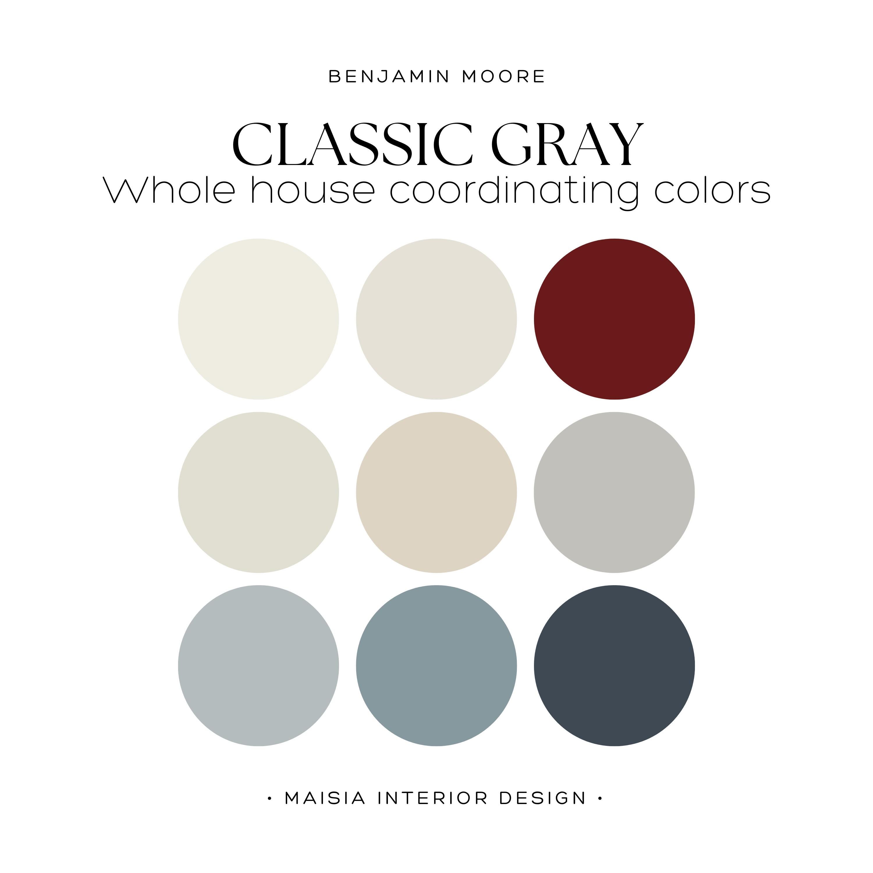 CLASSIC GRAY Benjamin Moore Color Palette Whole House Paint Palette ...