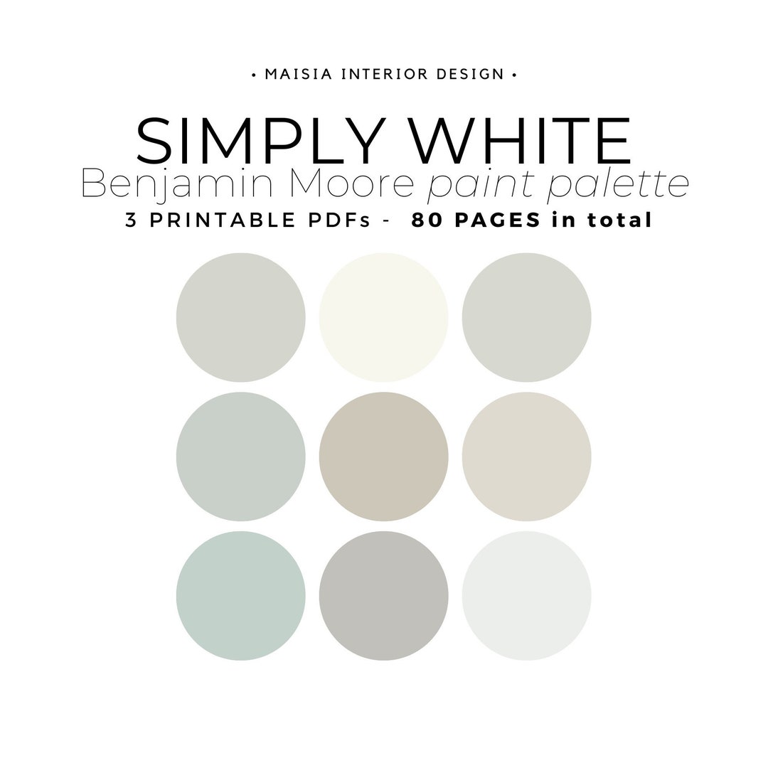 SIMPLY WHITE Benjamin Moore Color Palette Benjamin Moore