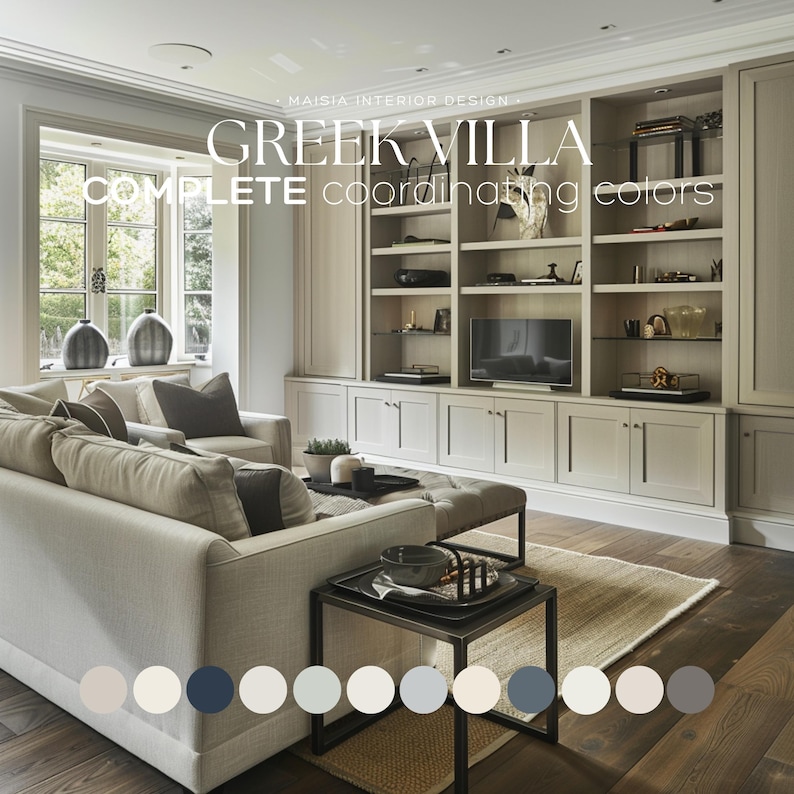 GREEK VILLA Sherwin Williams Paint Palette Modern Neutral Color Scheme ...